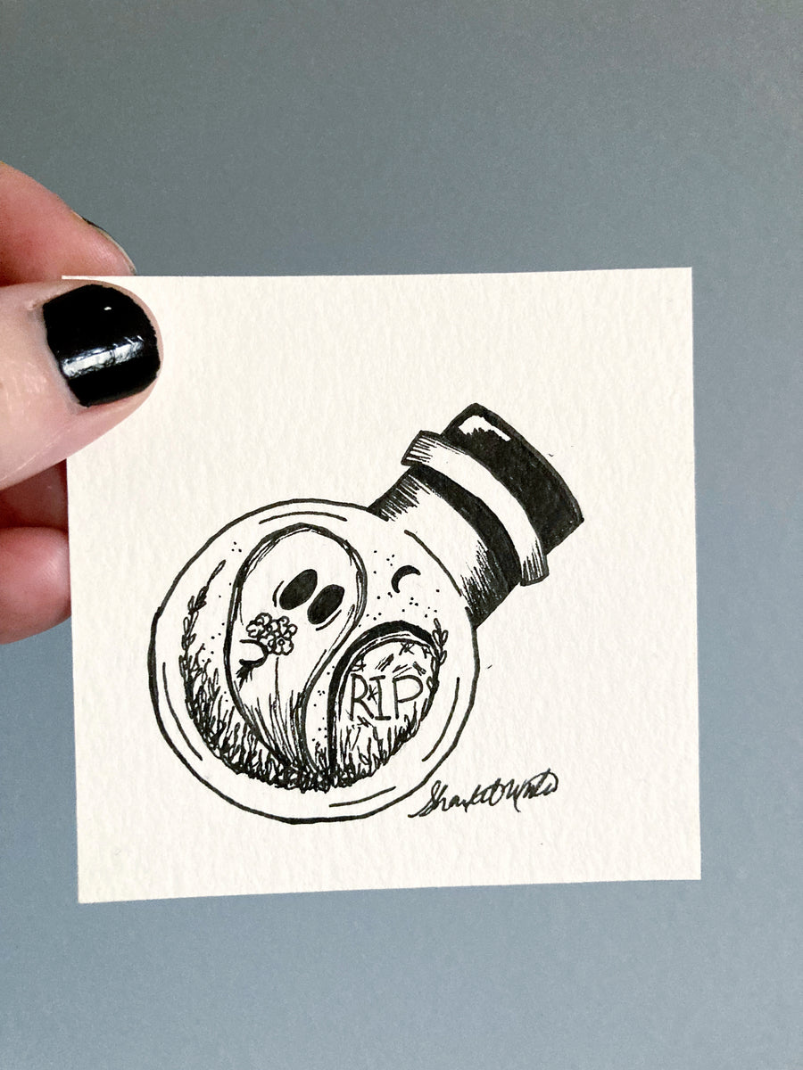 Original ink art Ghost in a Bottle – Shantel’s Crafts